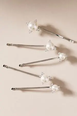 Nadri Pearl And Crystal Bobby Pins, Set Of 5