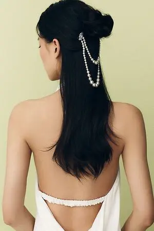 Nadri Pearl Hair Pins With Crystal Embellishments