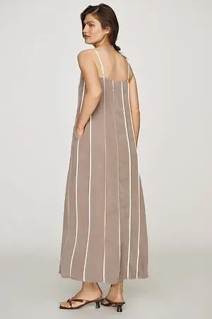 SANCIA Estella Square-neck Midi Dress