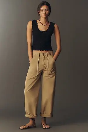 Maeve Scallop Knit Tank Top - Black