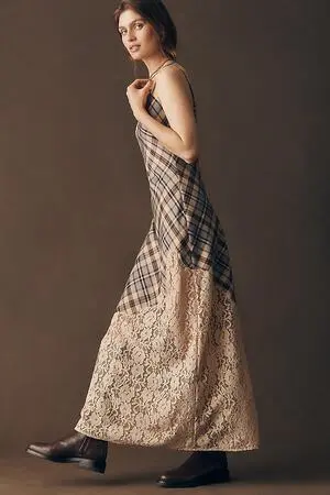Avec Les Filles Bias Lace Maxi Dress