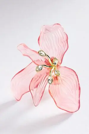 Anthropologie Sculpted Floral Resin Earrings