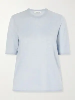 Gabriela Hearst Chryse Cashmere, Silk, And Hemp-blend Sweater - Blue