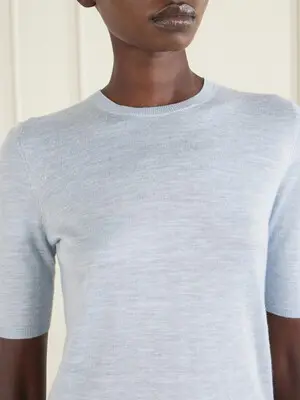 Gabriela Hearst Chryse Cashmere, Silk, And Hemp-blend Sweater - Blue