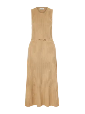 GABRIELA HEARST Gabriela Hearst Meier Belted Ribbed Wool And Cashmere Midi Dress