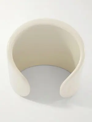 JULIETTA Nera Rhodium-pleated Resin And Onyx Cuff