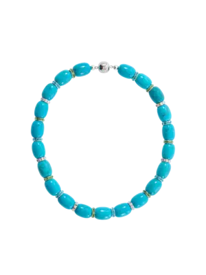 JULIETTA Donna Rhodium-plated Turquoise And Crystal Beaded Necklace - Blue
