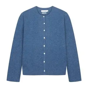 PAUL JAMES KNITWEAR Lambswool Leona Crew Neck Cardigan - Blue