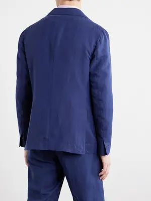 Eleventy Lyocell And Linen-blend Suit Jacket