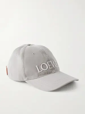 Loewe Leather-trimmed Cotton Baseball Cap