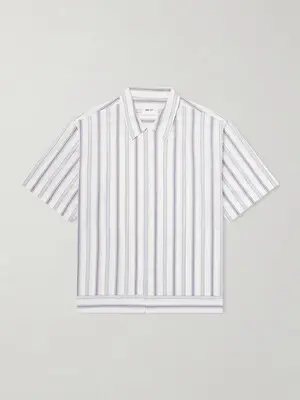 Nn07 Striped Cotton-poplin Shirt - Blue