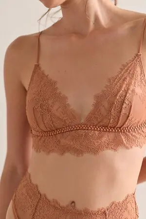 Free People Lacebound Longline Triangle Bralette - Hazel