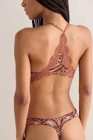 Free People Fiona Mesh Printed Thong