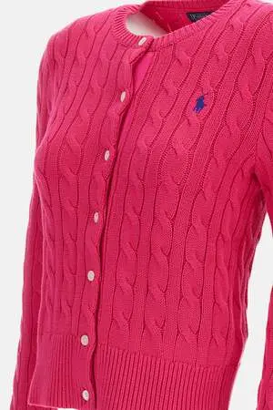 Polo Ralph Lauren Crew-neck Cable-knit Cotton Cardigan - Rose