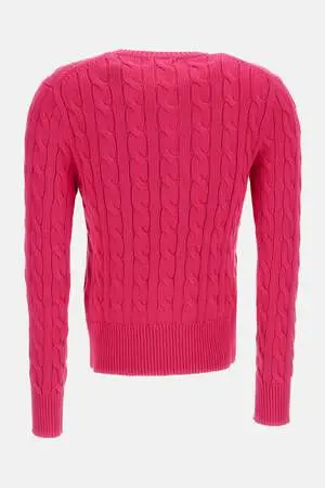 Polo Ralph Lauren Crew-neck Cable-knit Cotton Cardigan - Rose