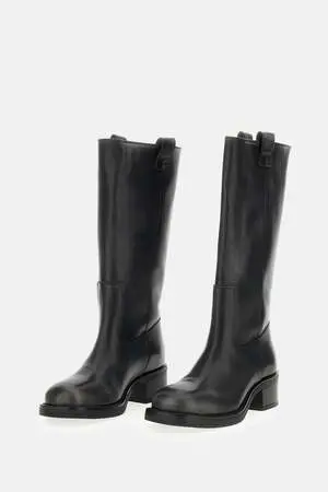 ALOHAS Sajan Vintage-effect Leather Knee-high Boots - Nero