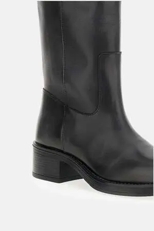 ALOHAS Sajan Vintage-effect Leather Knee-high Boots - Nero