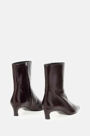 ALOHAS Leather Ankle Boots With Kitten Heel - Rosso