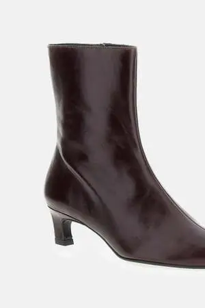 ALOHAS Leather Ankle Boots With Kitten Heel - Rosso