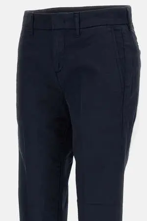 FAY Slim-fit Stretch Cotton Gabardine Capri Pants - Blue