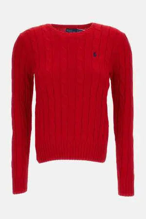 Polo Ralph Lauren Maglia Girocollo A Trecce - Rosso