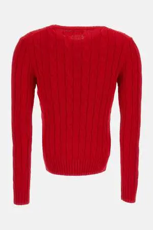Polo Ralph Lauren Maglia Girocollo A Trecce - Rosso