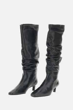 ALOHAS Kalila Knee-high Leather Boots With Block Heel