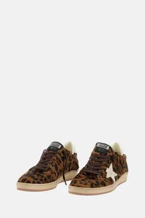 GOLDEN GOOSE Ball Star Sneakers In Animalier Ponyhair And Nappa Leather - Multicolor