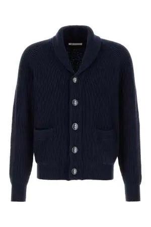 Brunello Cucinelli Navy Cotton Cardigan - Blue