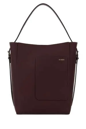 VALEXTRA Burgundy Leather Soft Bucket Bag - Red