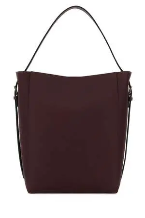 VALEXTRA Burgundy Leather Soft Bucket Bag