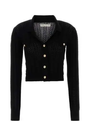 Alessandra Rich Cotton Blend Cardigan - Black
