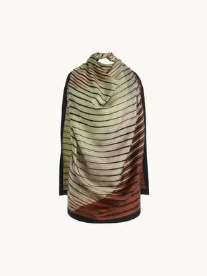 KALLMEYER Printed Silk Twill Scarf Top - Neutral