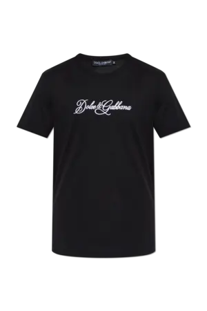 Dolce & Gabbana T-shirt With Embroidered Logo - Black