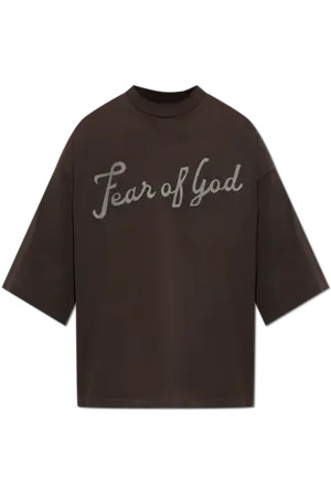 Fear Of God T-shirt With Printed Logo - Brown