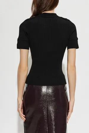 COURREGES Ribbed Slim-fit Polo