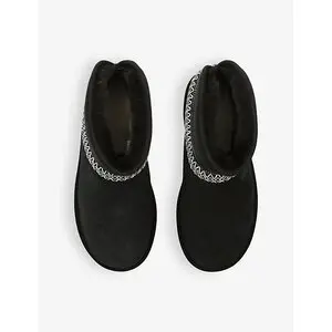 UGG Classic Mini Crescent Suede And Shearling Ankle Boots