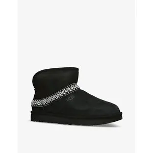UGG Classic Mini Crescent Suede And Shearling Ankle Boots