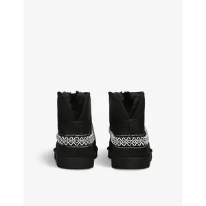 UGG Classic Mini Crescent Suede And Shearling Ankle Boots