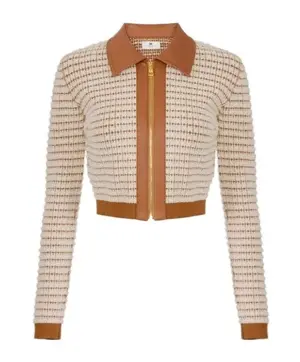 Elisabetta Franchi Textured Zip-up Cardigan