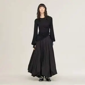 Adidas Y-3 Wool Cinched Drape Long Sleeve Tee