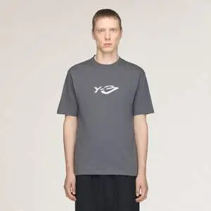 Adidas Y-3 Liquid Logo Short Sleeve Tee - Grey Five