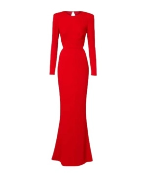 Stella McCartney Long Sleeve Crêpe Gown - Red