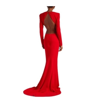 Stella McCartney Long Sleeve Crêpe Gown - Red