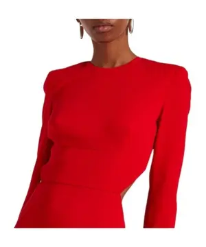 Stella McCartney Long Sleeve Crêpe Gown - Red