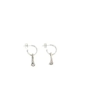 LEMAIRE Drop Hoop Earrings - Argent