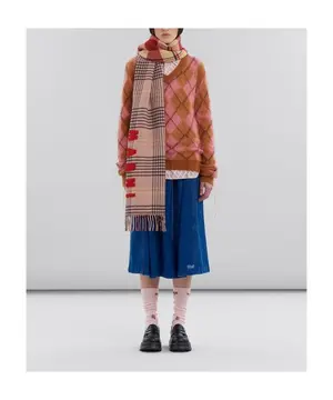 Marni Intarsia-knit Logo Scarf