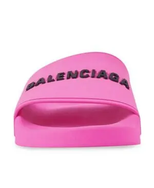 Balenciaga Sandali Bassi Pool Slide Da Donna In Rosa Fluo