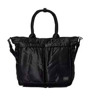 PORTER-YOSHIDA  CO Tanker Large Double Handle Shoulder Bag - Black