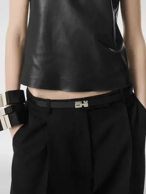 TOM FORD Embossed Leather Slim Belt